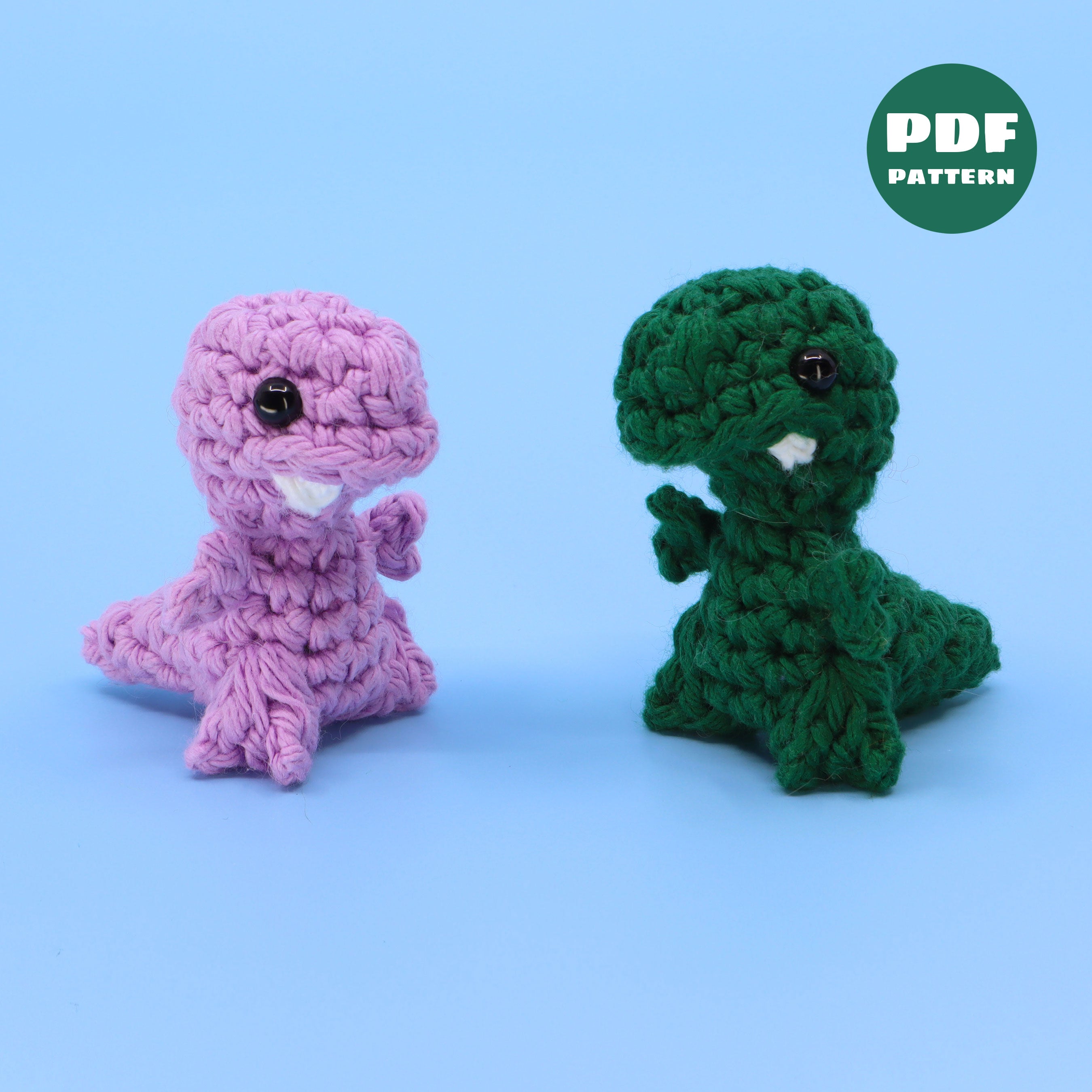 Crochet Raptor Pattern - Dinosaur Crocheting Tutorial - PDF and Video ...